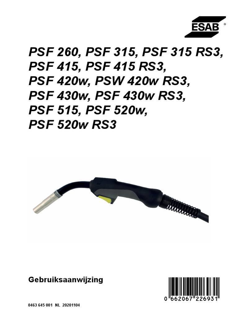 PSF 260, PSF 315, PSF 315 RS3, PSF 415, PSF 415 RS3, PSF 420w, PSW 420w ...