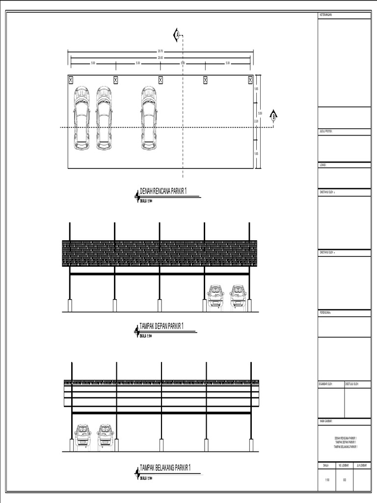 Denah Rencana Parkir 1: SKALA 1:100 | PDF