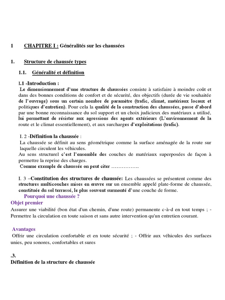 Structure et types de chaussées routières | PDF | Route | Matériaux