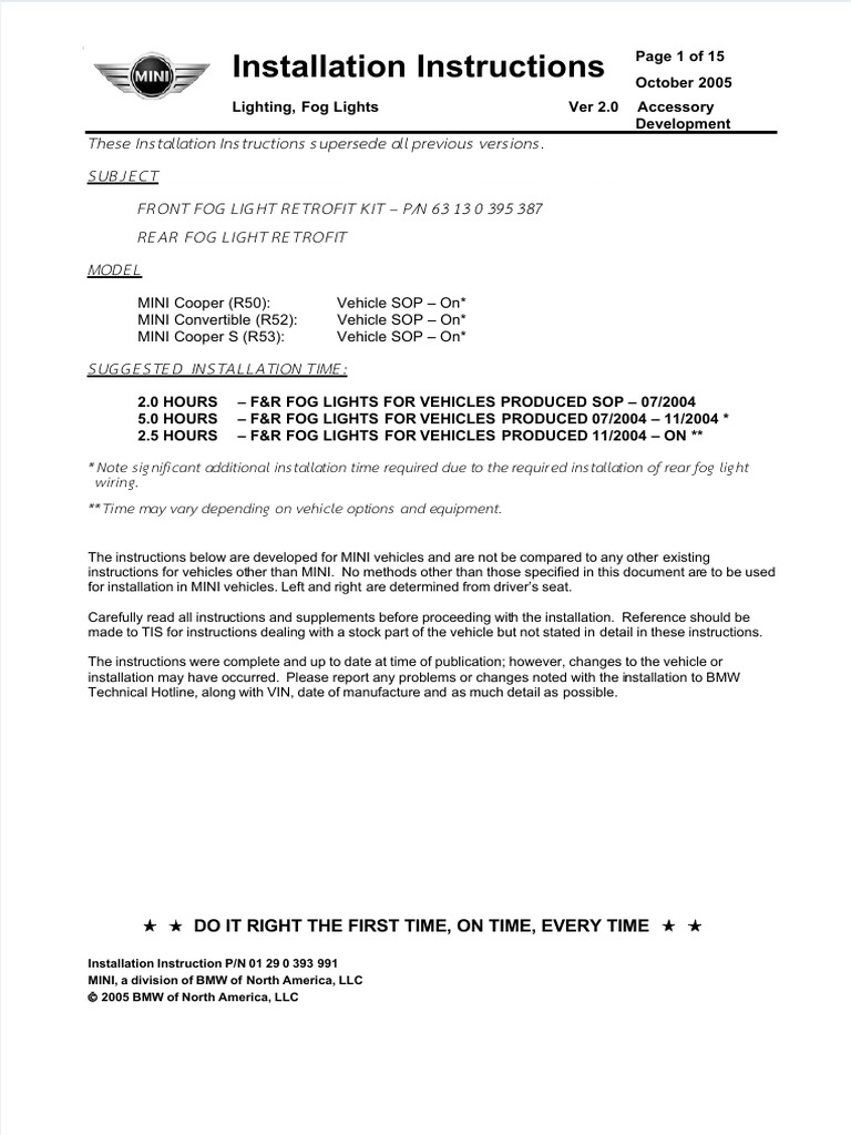Fog Light Retrofit | PDF