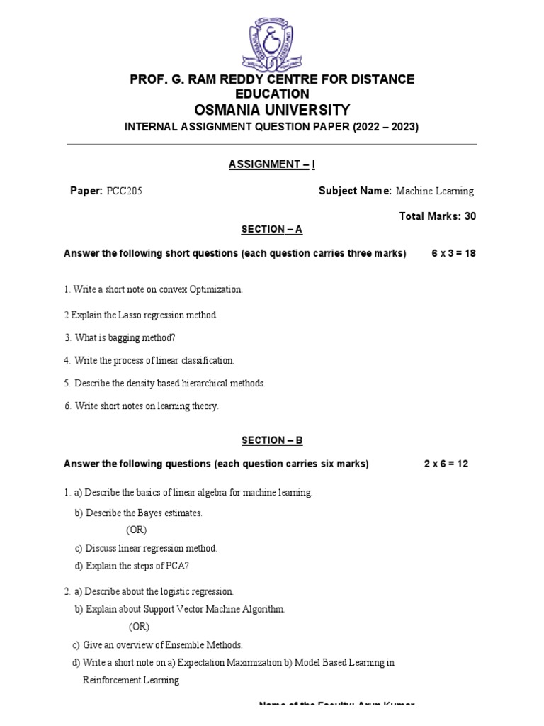 MCA II Sem Assignments Dec 2022 | Download Free PDF | Machine Learning | Regression Analysis