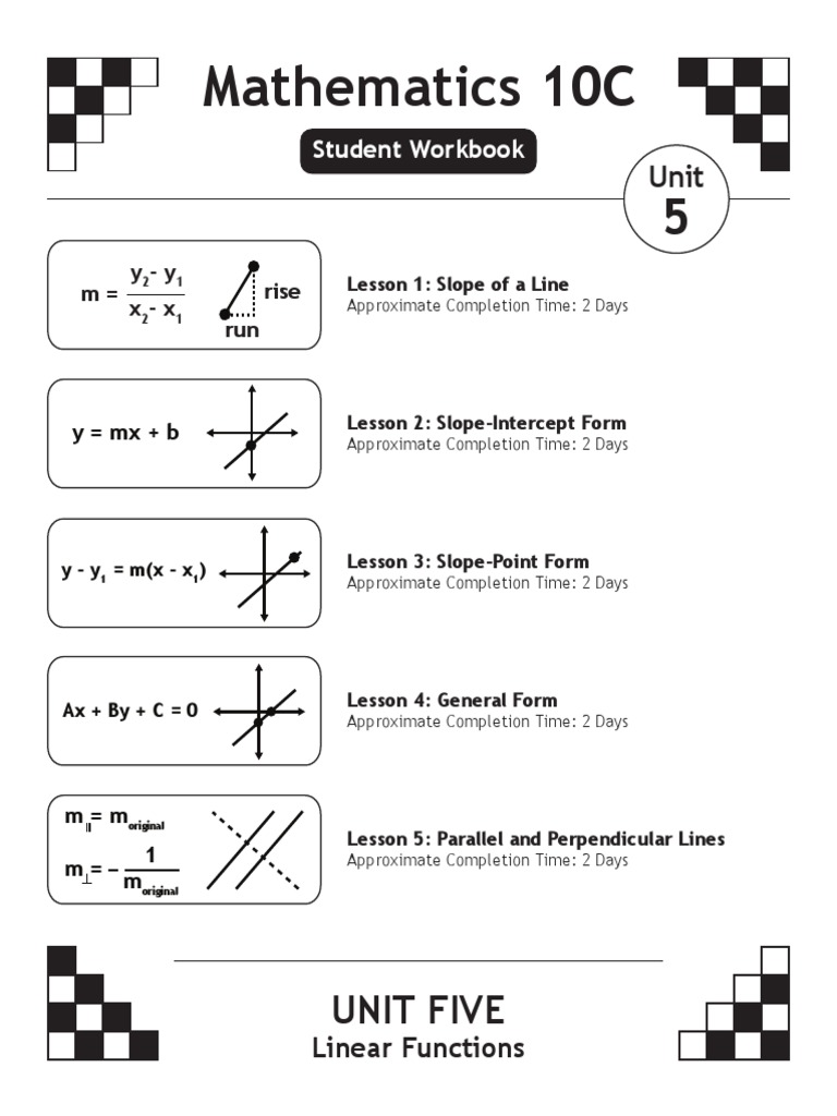Math 10C - Unit 5 Workbook | PDF