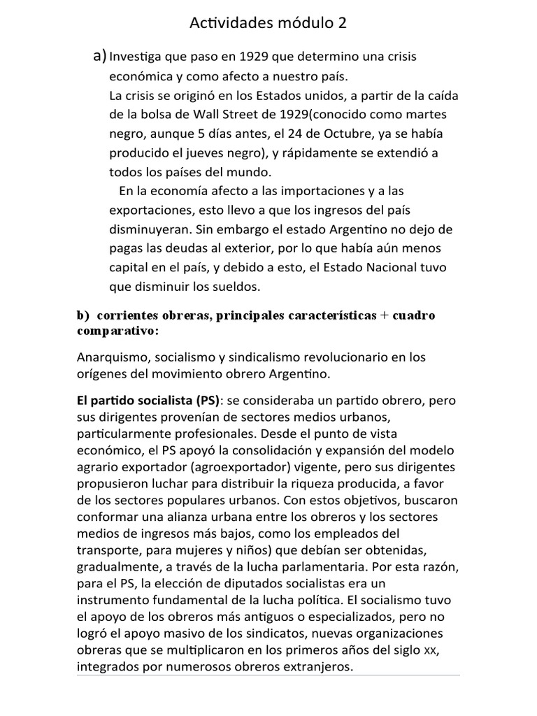 Actividades Módulo 2 | PDF | Anarquismo | Socialismo