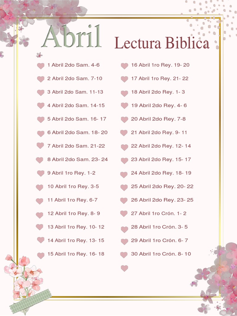 Recursos Abril Stikers y Plan de Lectura Bíblica Maria Fe Lozano | PDF