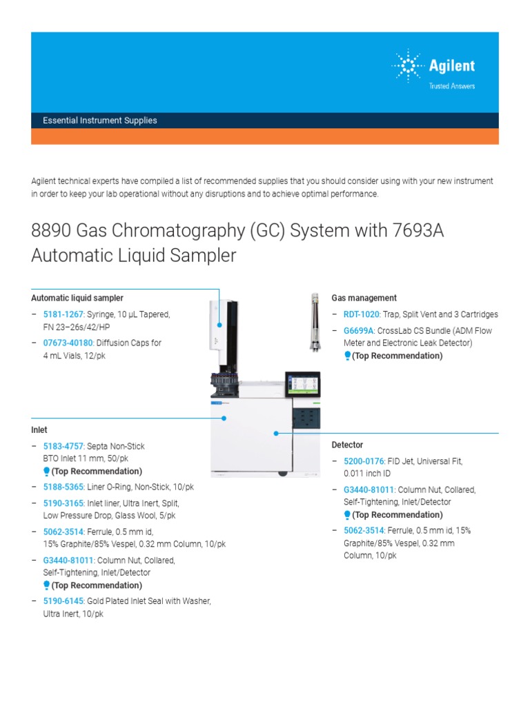 Flyer GC and Gcms Supplies Recommendations 5994 5757en Agilent | PDF ...