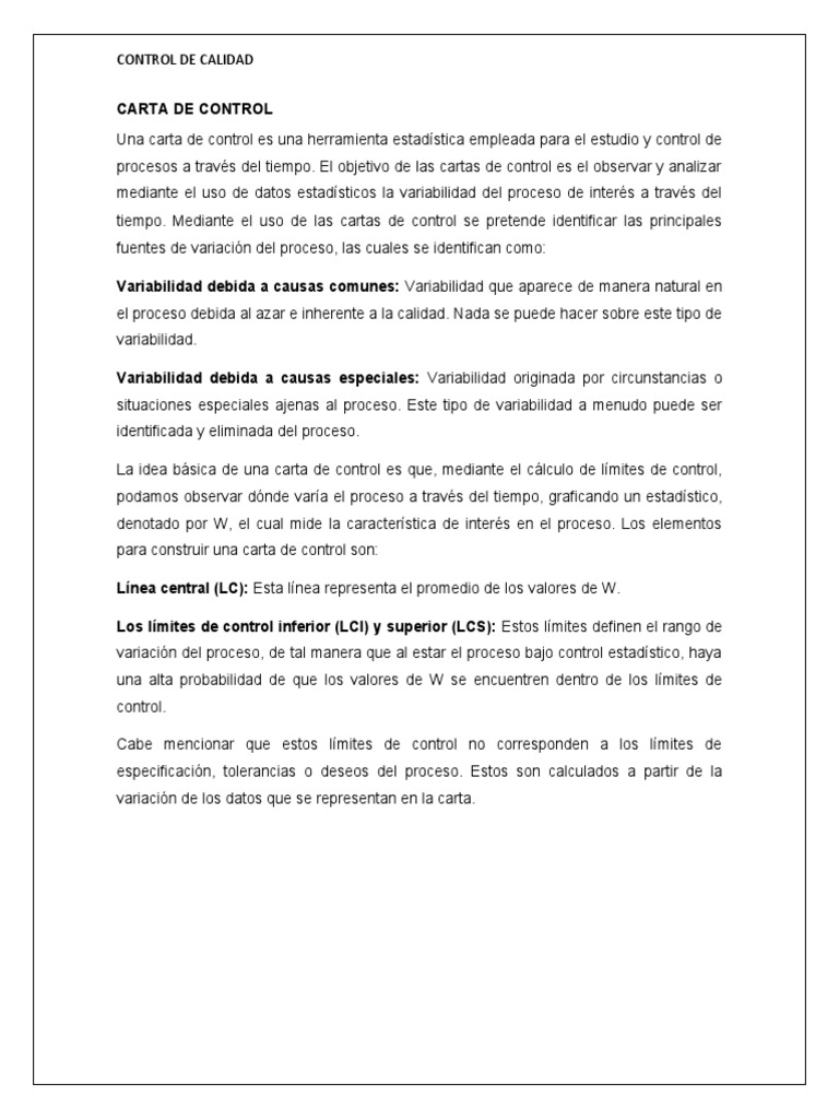 Carta de Control | PDF