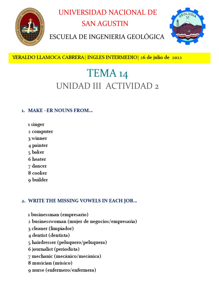 Job Vocabulary and Requests Guide | PDF