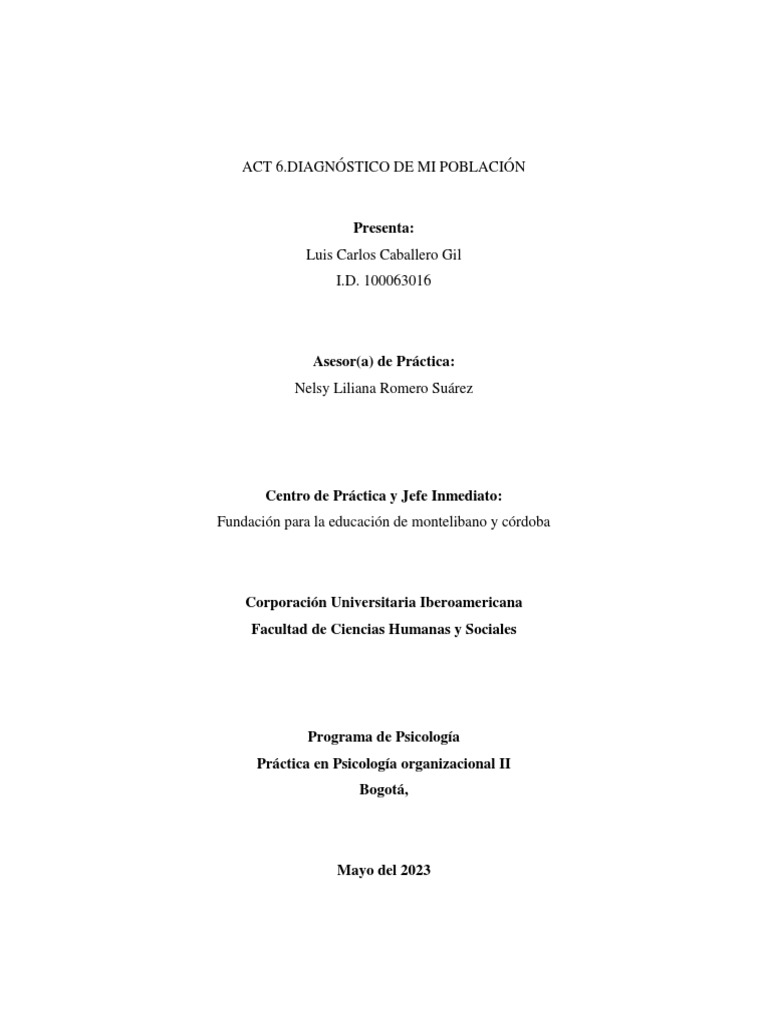 Act 6 Diagnóstico De Mi Población Pdf