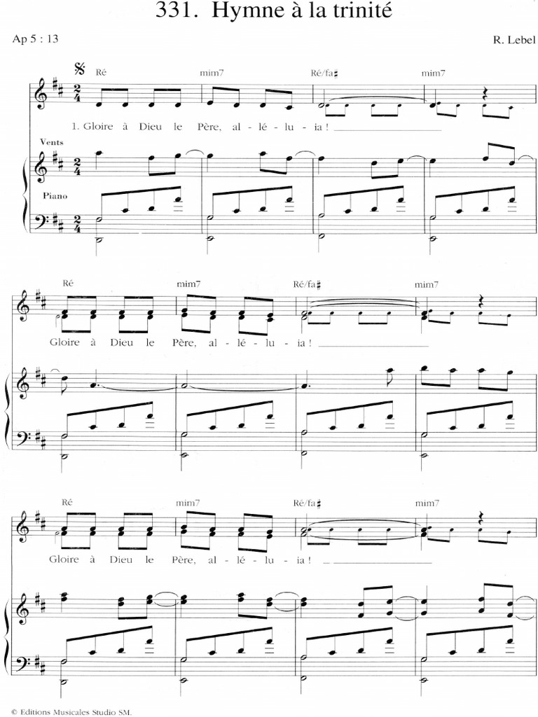 dps331 Hymne A La Trinite-Partition | PDF