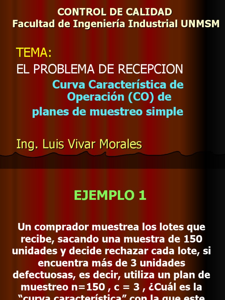 Curva CO para Planes de Muestreo | PDF