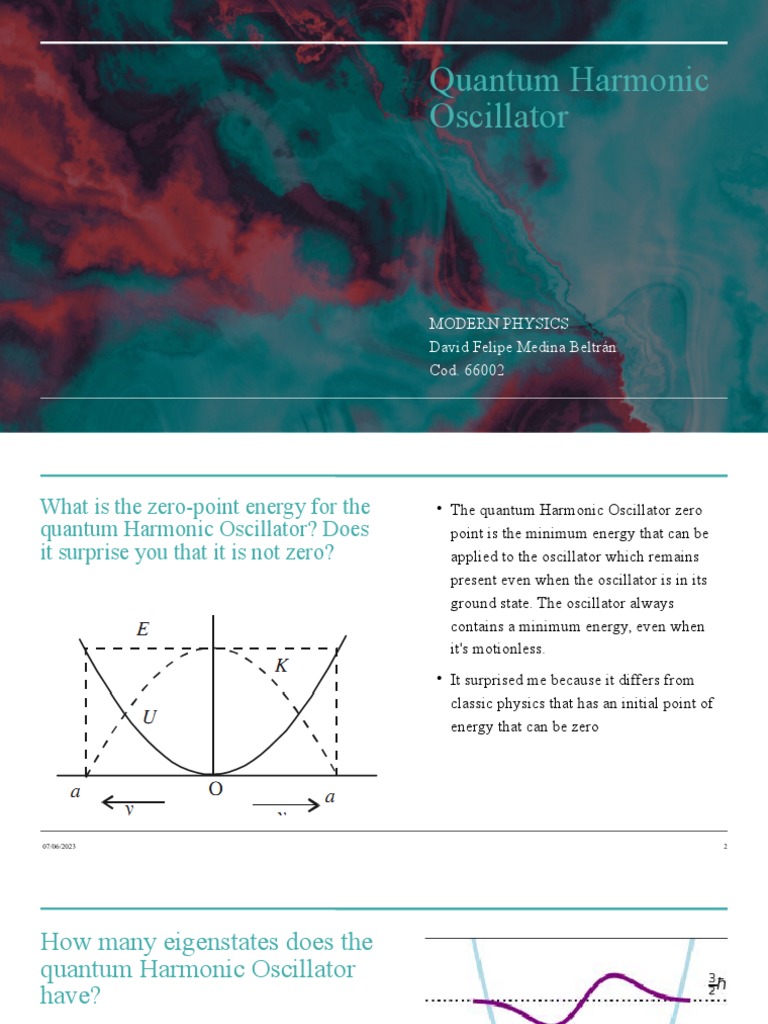 Quantum Harmonic Oscillator - David Medina | PDF | Oscillation | Theoretical Physics