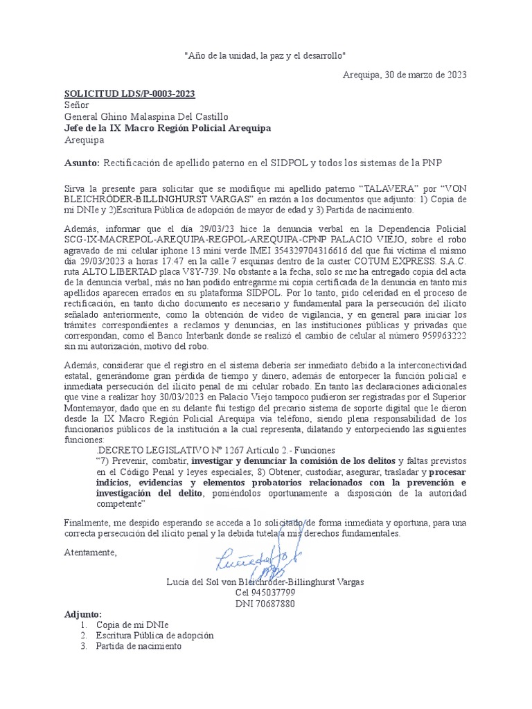 Solicitud LDS.P 003 2023 | PDF | Justicia | Crimen y violencia