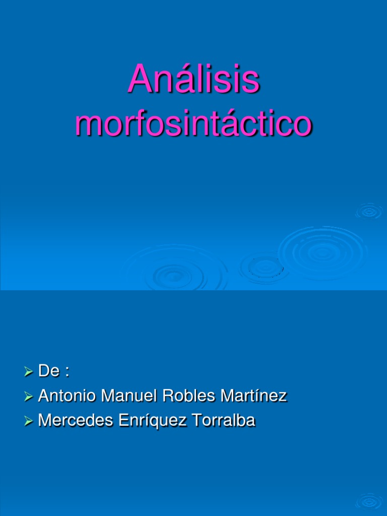 Análisis Morfosintáctico | PDF