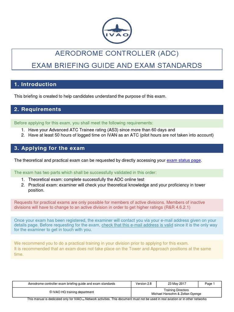 ADC Briefing | PDF | Visual Flight Rules | Instrument Flight Rules