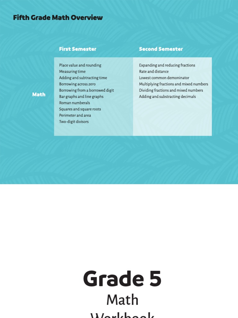 Grade 5 Math Workbook Curriculum Sample July 2021 | PDF