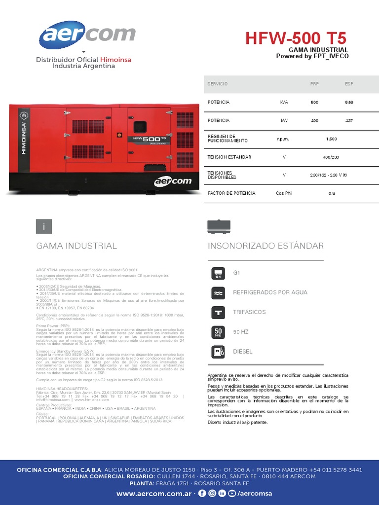 hfw-500-t5-es | PDF | Energia electrica | Turbocompresor
