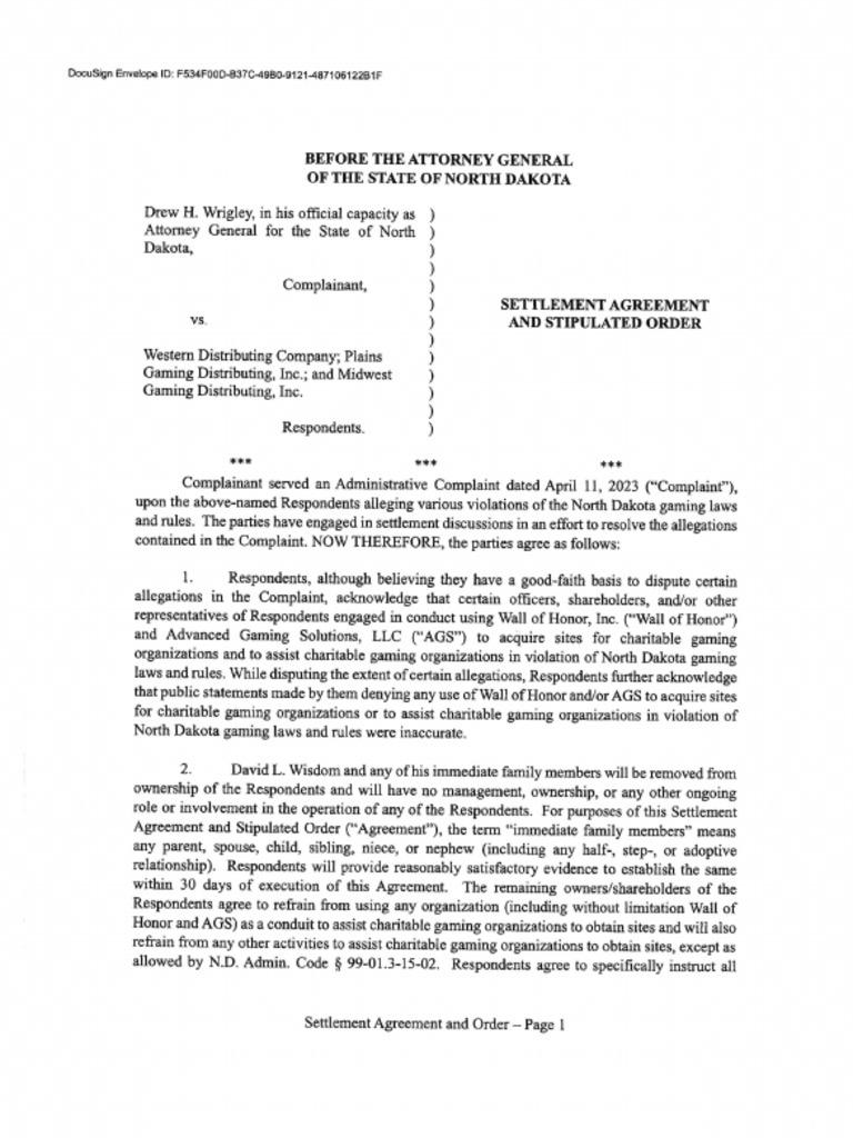 Western Distributing Settlement Agreement | PDF