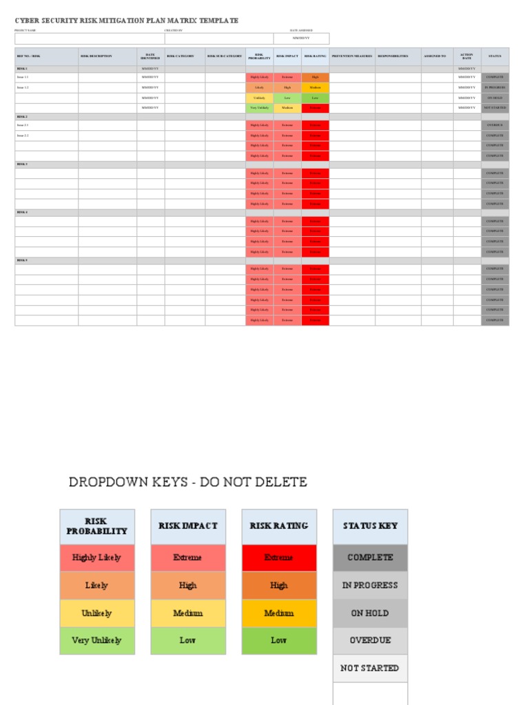 IC Cyber Security Risk Mitigation Plan Matrix 11680 | PDF