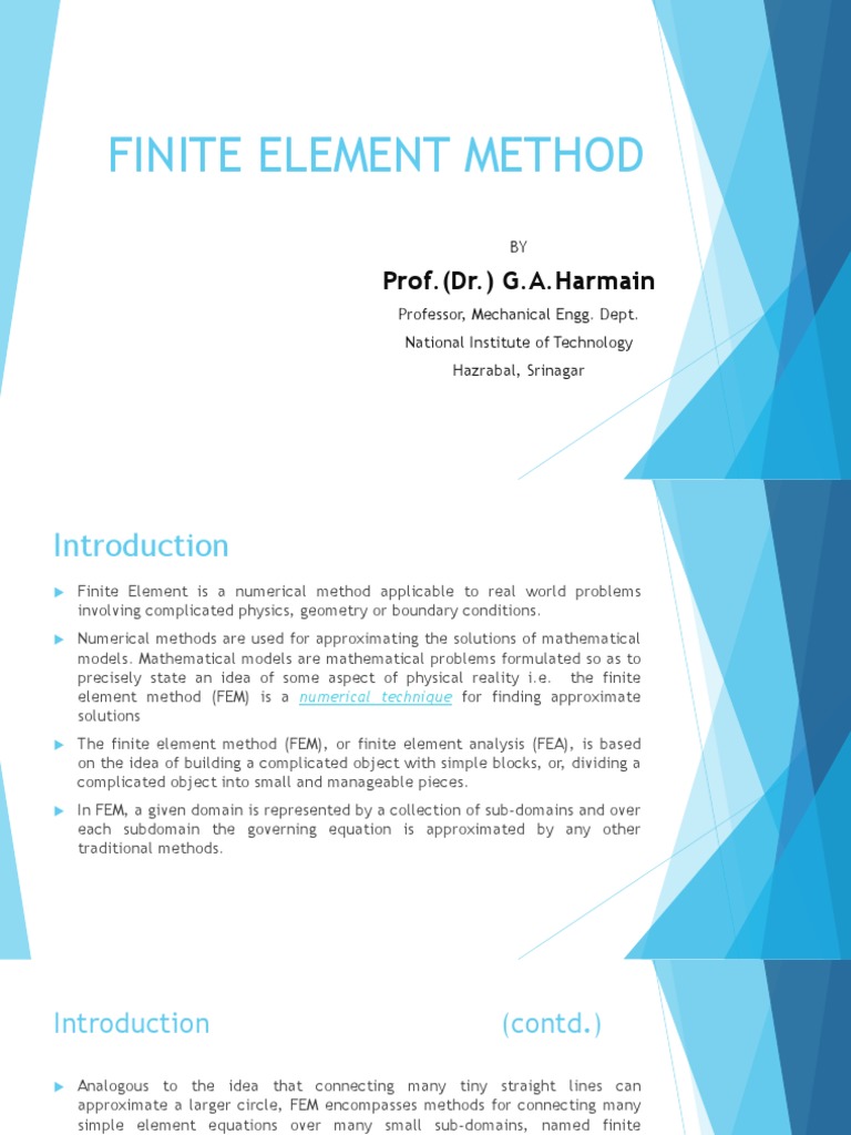 FINITE ELEMENT METHOD Lecture 1 | PDF