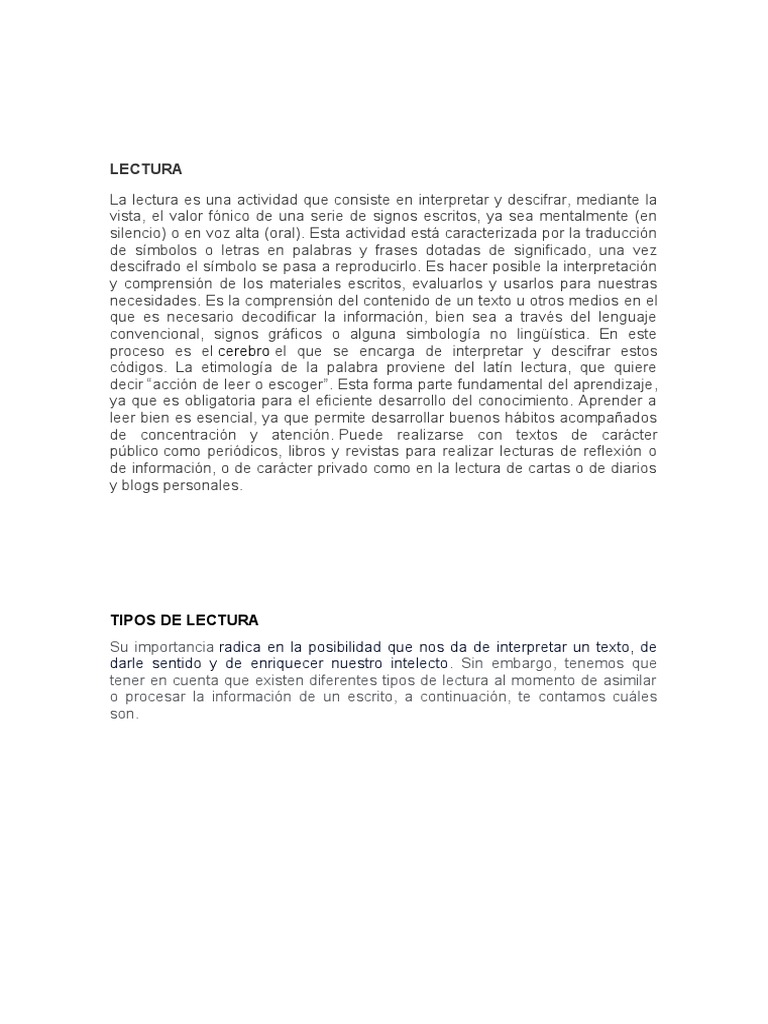 Lectura | PDF | Aprendizaje | Los símbolos