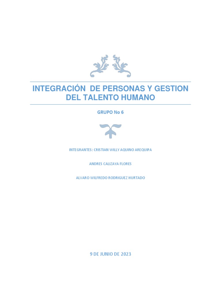 Integración de Personas y Gestion Del Talento Humano | Descargar gratis PDF | Gestión de ...