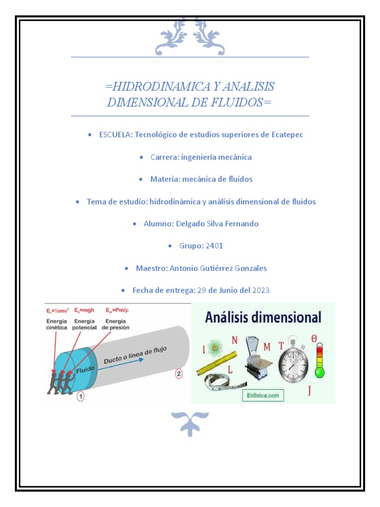 Hidrodinamica Y Analisis Dimensional de Fluidos | Descargar gratis PDF | Dinámica de fluidos ...