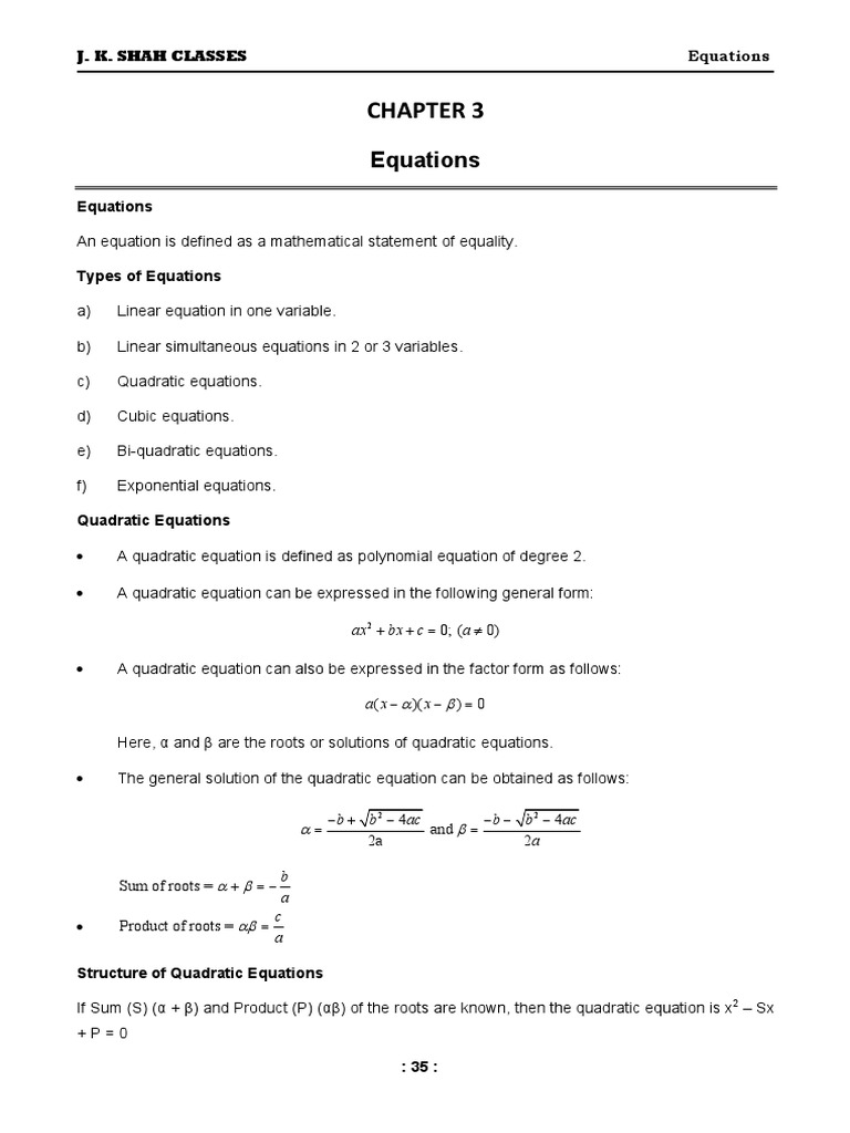 Understanding Types of Equations | PDF