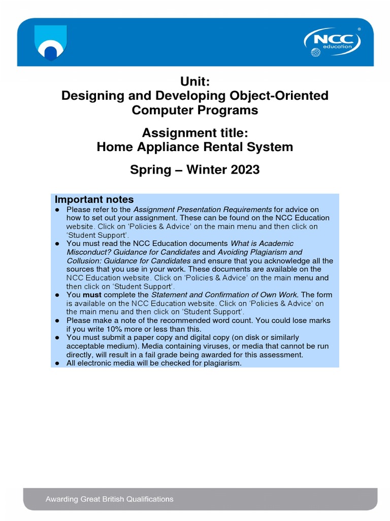 DDOOCP Spring Winter 2023 Assignment QP FINAL | PDF | Home Appliance | Computer Program