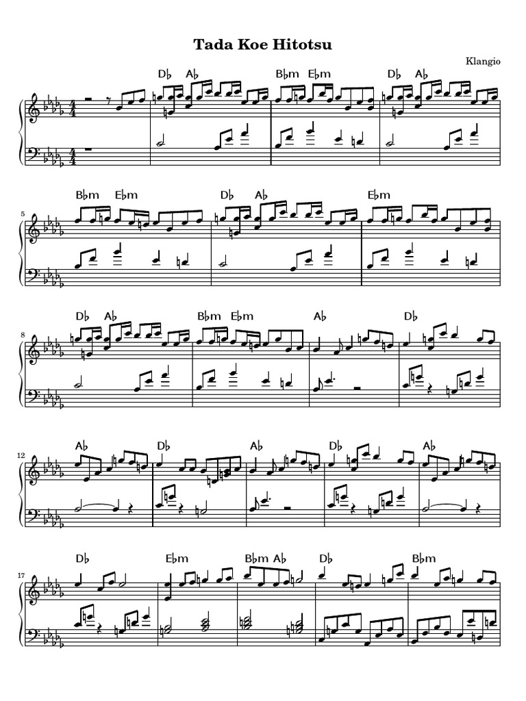 Tada Koe Hitotsu | PDF