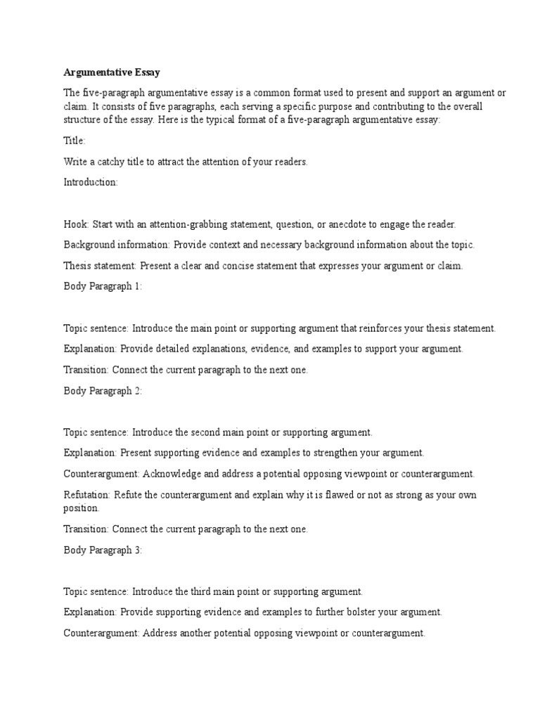 Argumentative Essay | PDF | Essays | Argument