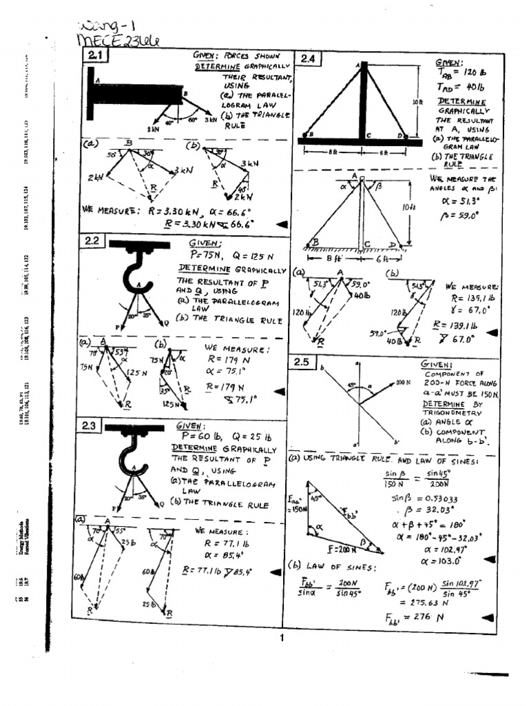 Mecanica Vectorial para Ingenieros - Estatica - Problemas Resueltos | PDF
