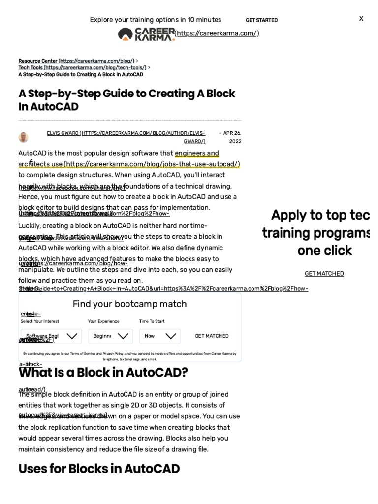 How To Create A Block in AutoCAD | PDF | Computer File | Auto Cad