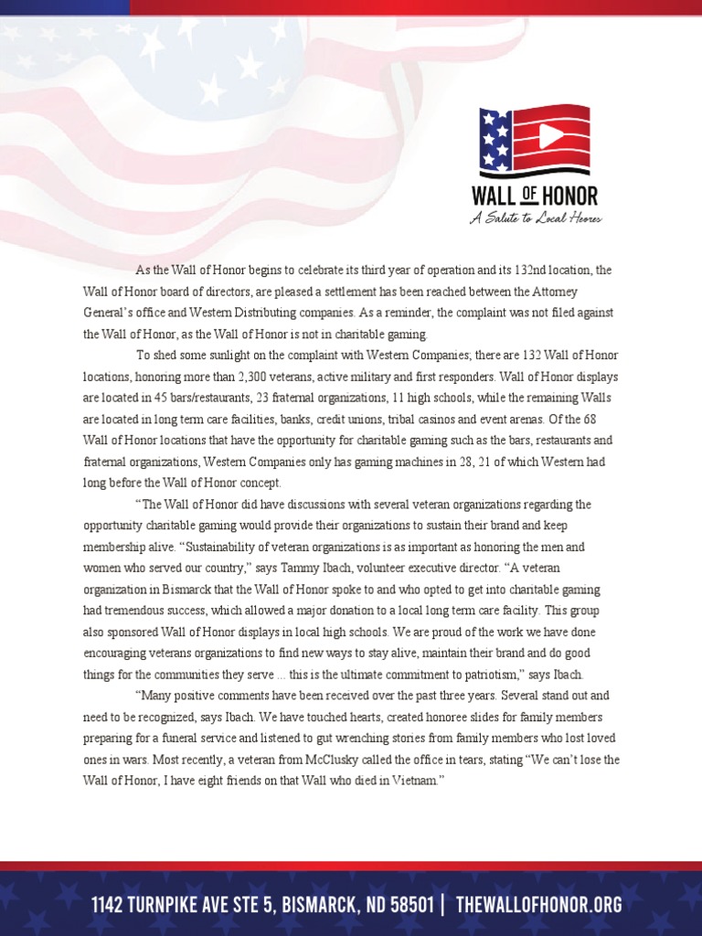 Wall of Honor Statement | PDF