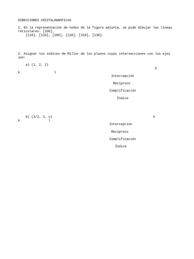 Tarea de Ejercicios | PDF | Estructura cristalina | Ciencia de los Materiales