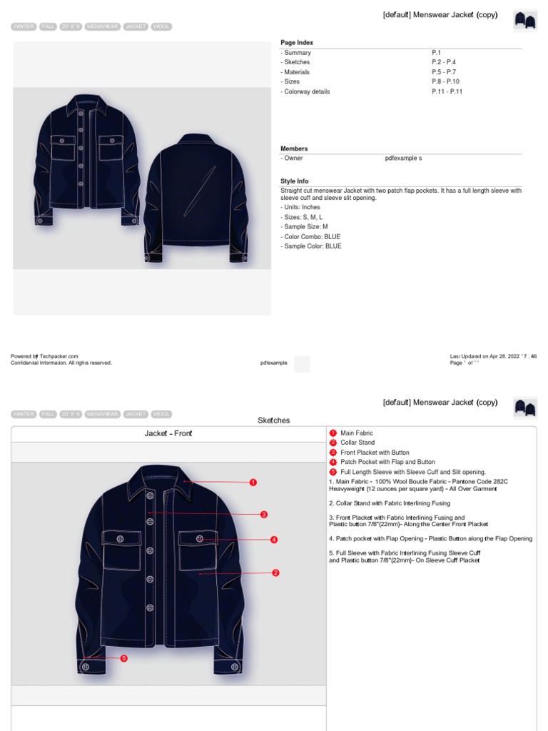Menswear Jacket | PDF | Seam (Sewing) | Clothing
