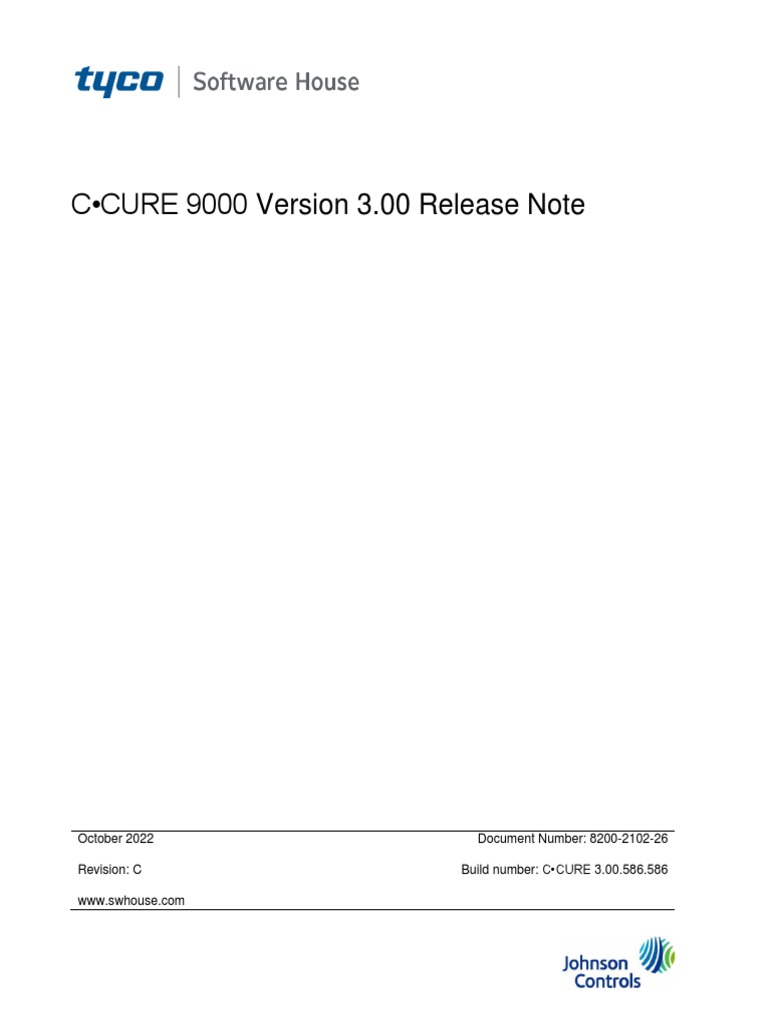 C - CURE 9000 Version 3.00 Release Note | PDF
