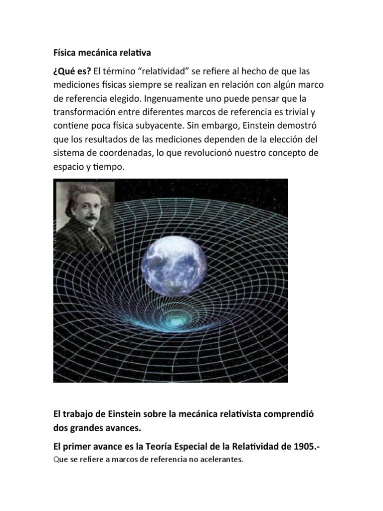 Introducción a la Mecánica Relativista | PDF