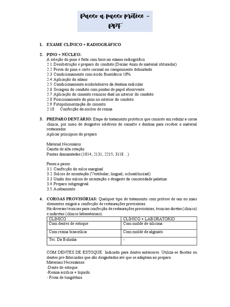 Passo A Passo PPF | PDF