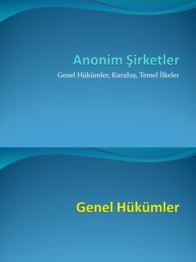 8 Anonim Şirketler Kuruluş | PDF