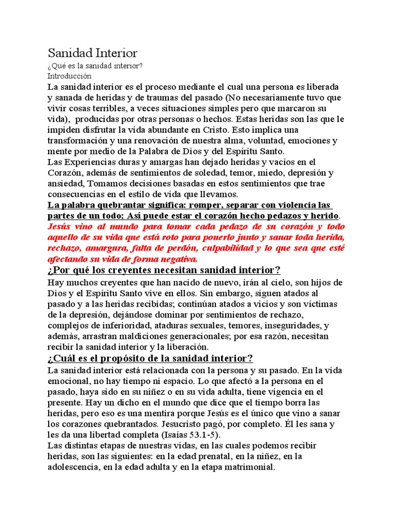 Sanidad Interior | PDF