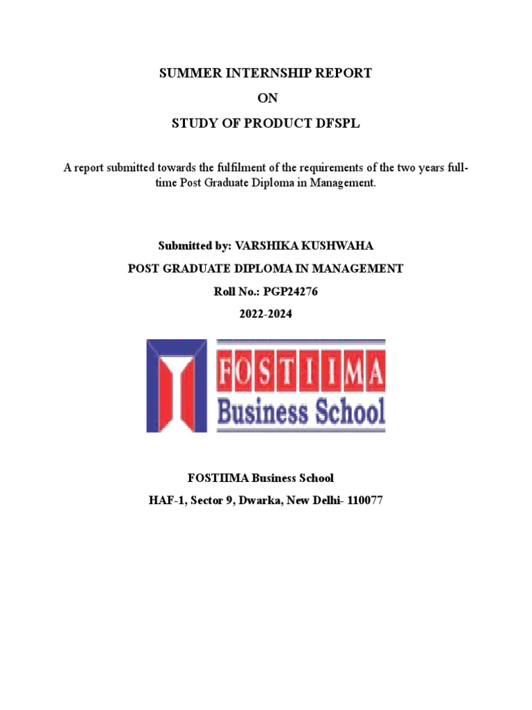 Summer Internship Report | PDF | Loans | Collateral (Finance)