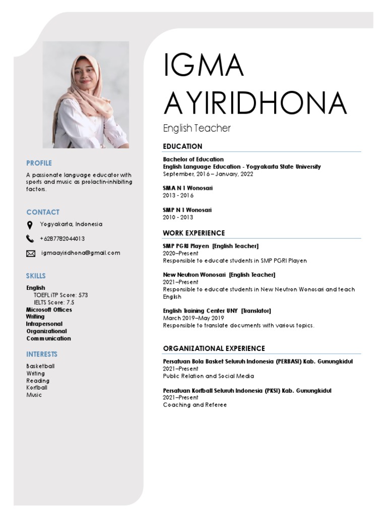 CONTOH CURRICULUM VITAE | PDF
