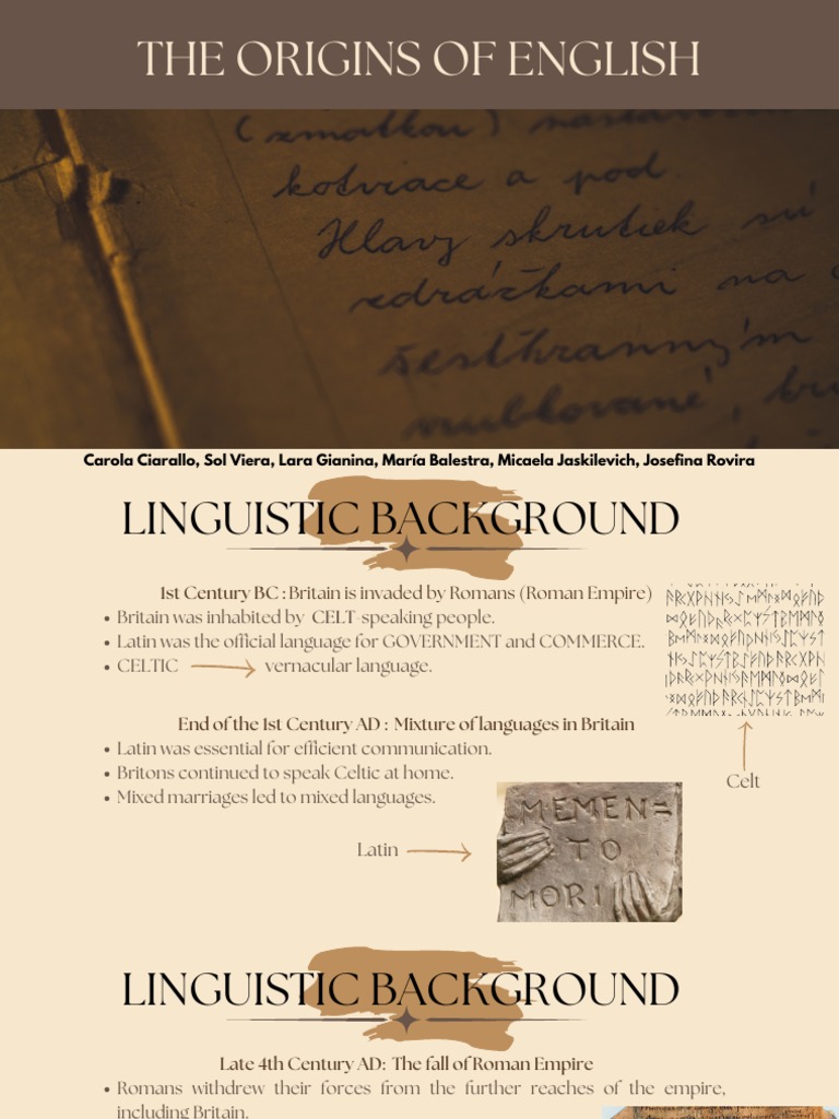 THE ORIGINS OF ENGLISH - Presentation | PDF | English Language | Word