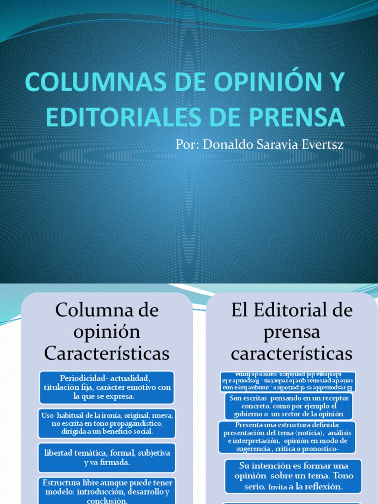 COLUMNAS DE OPINIÓN Y EDITORIALES DE PRENSA | PDF