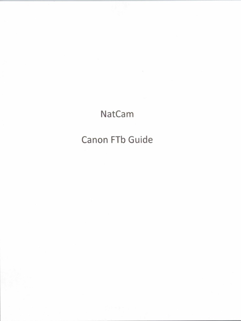 NatCam Canon FTb Guide | PDF