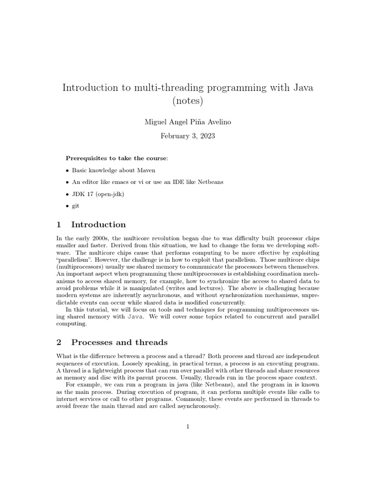 Multithreading Pdf Class Computer Programming Method Computer Programming 