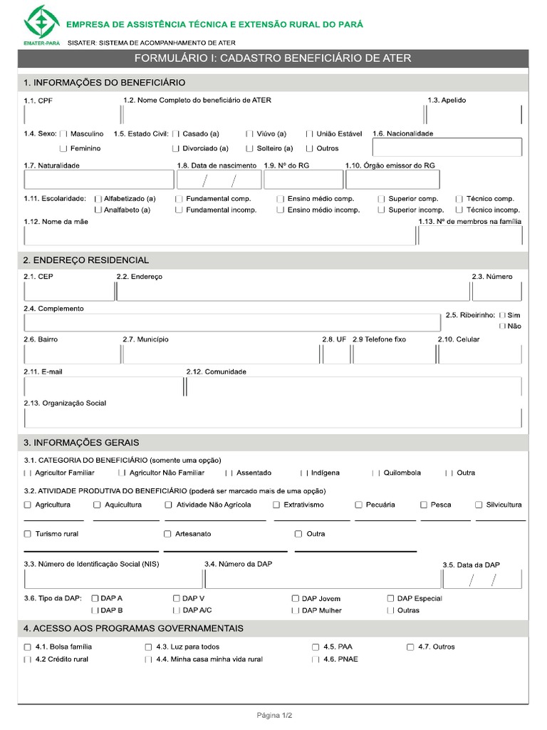 Beneficiário de Ater 2pag | PDF