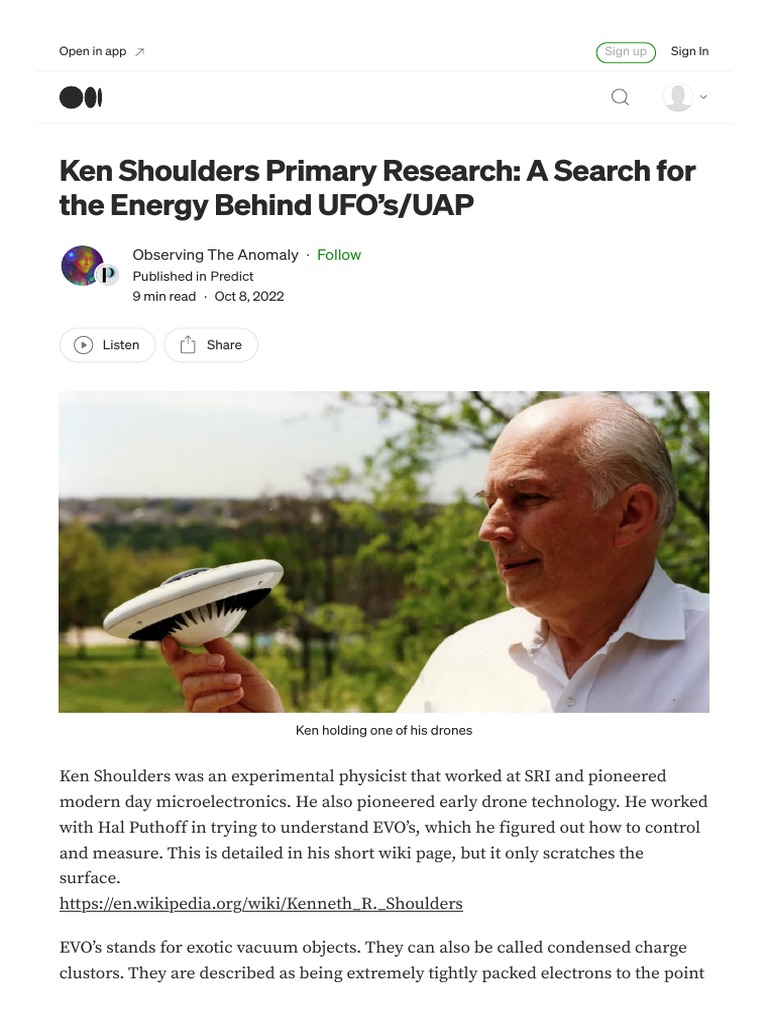 Ken Shoulders Primary Research - A Search For The Energy Behind U | PDF ...