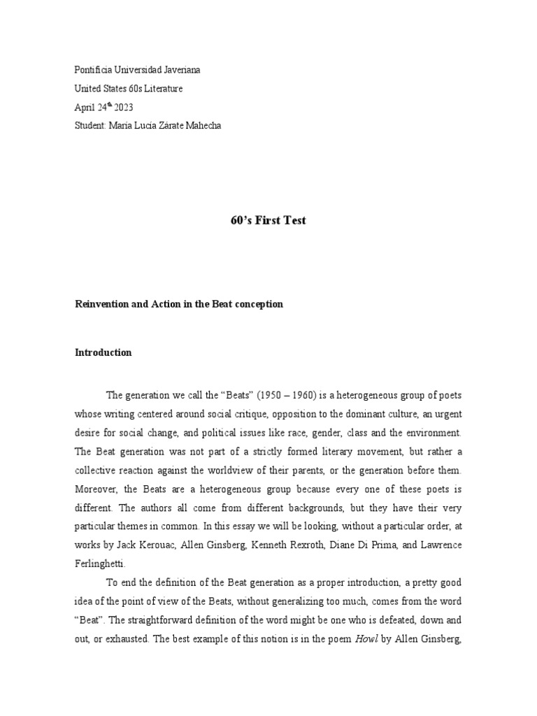 The Beat Generation | PDF | Beat Generation | Allen Ginsberg