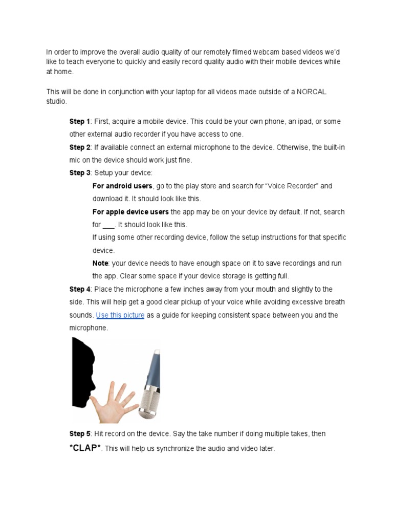 Self-Recording Tutorial | PDF
